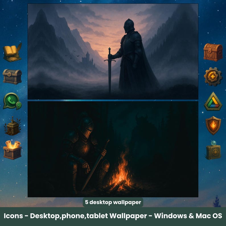 Fantasy Icons Desktop Folder Icons Fantasy Wallpaper Desktop Aesthetic ...