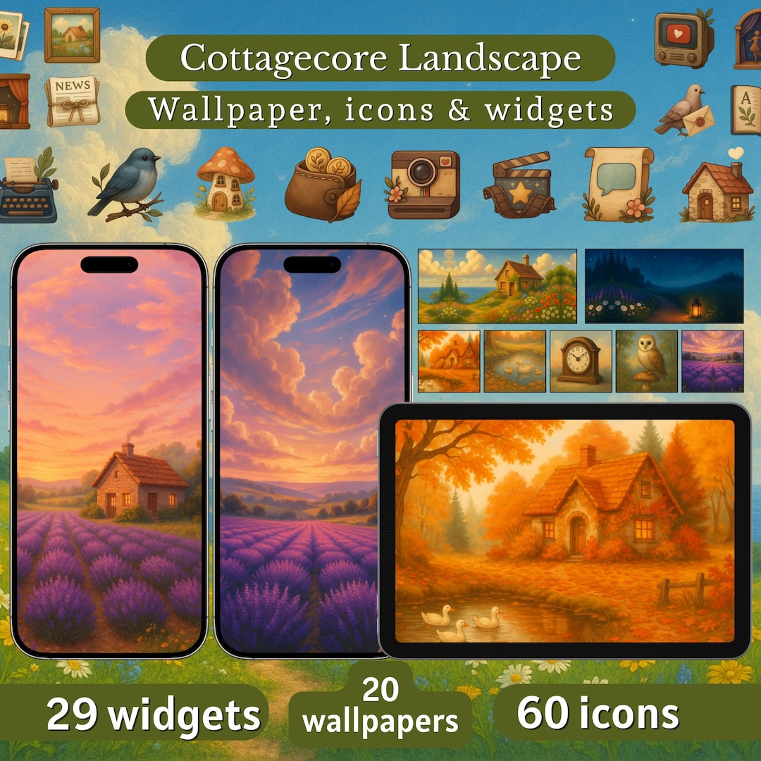 Cottagecore Phone Wallpaper Ios - Android App Icon Pack Widget Mobile ...