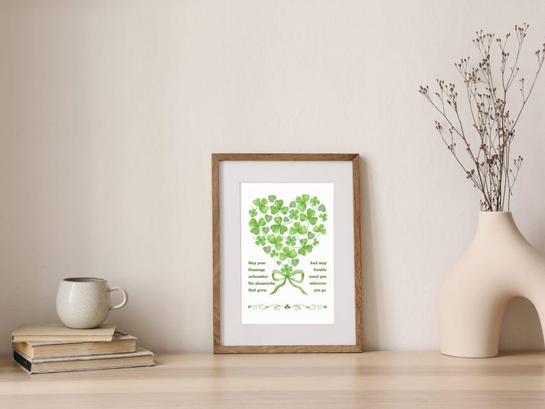 Irish Shamrock Blessing Digital Download | Printable Wall Art | St ...