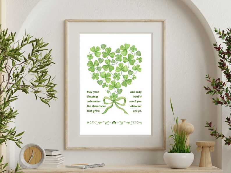 Irish Shamrock Blessing Digital Download | Printable Wall Art | St ...