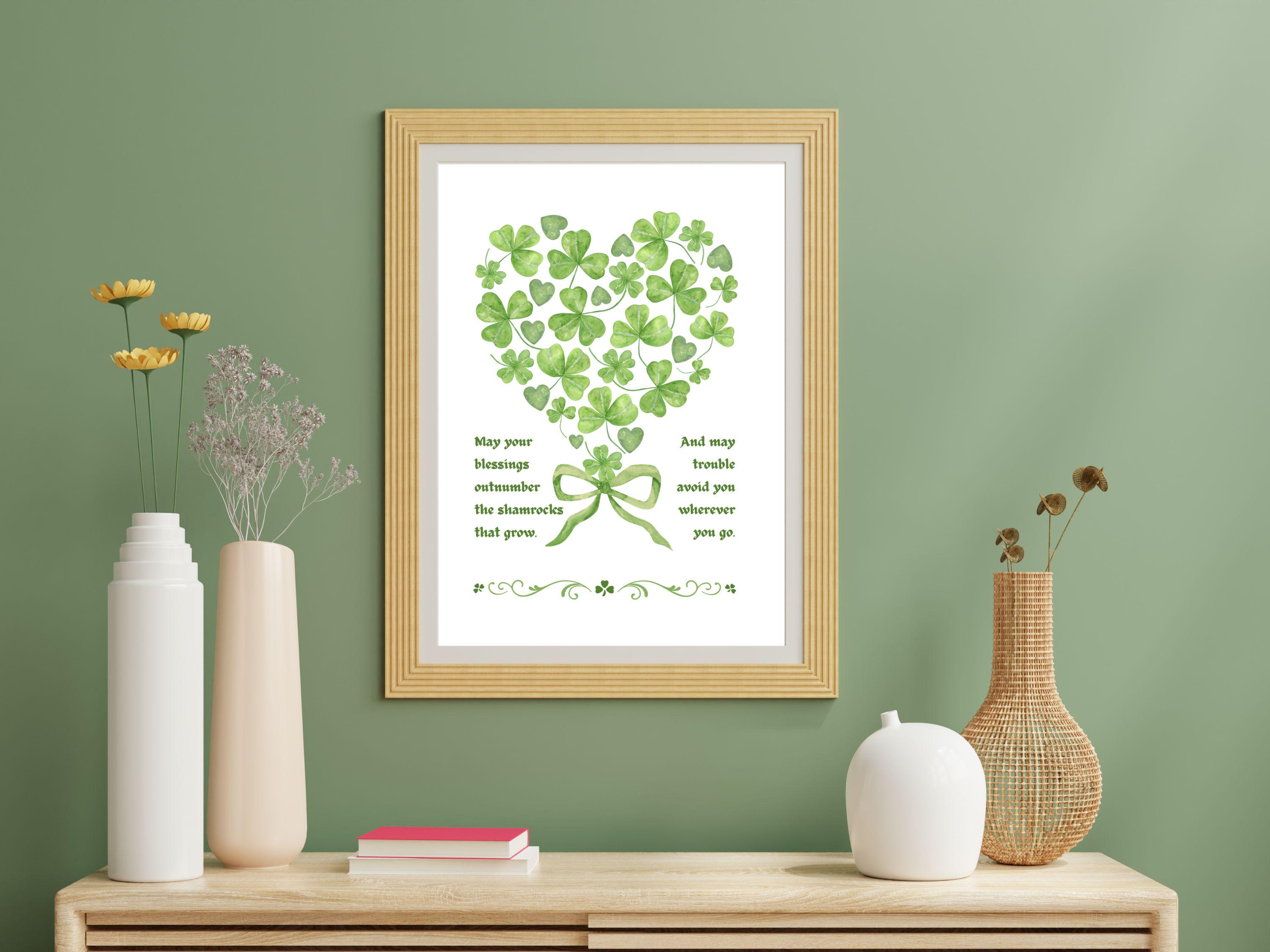 Irish Shamrock Blessing Digital Download | Printable Wall Art | St ...