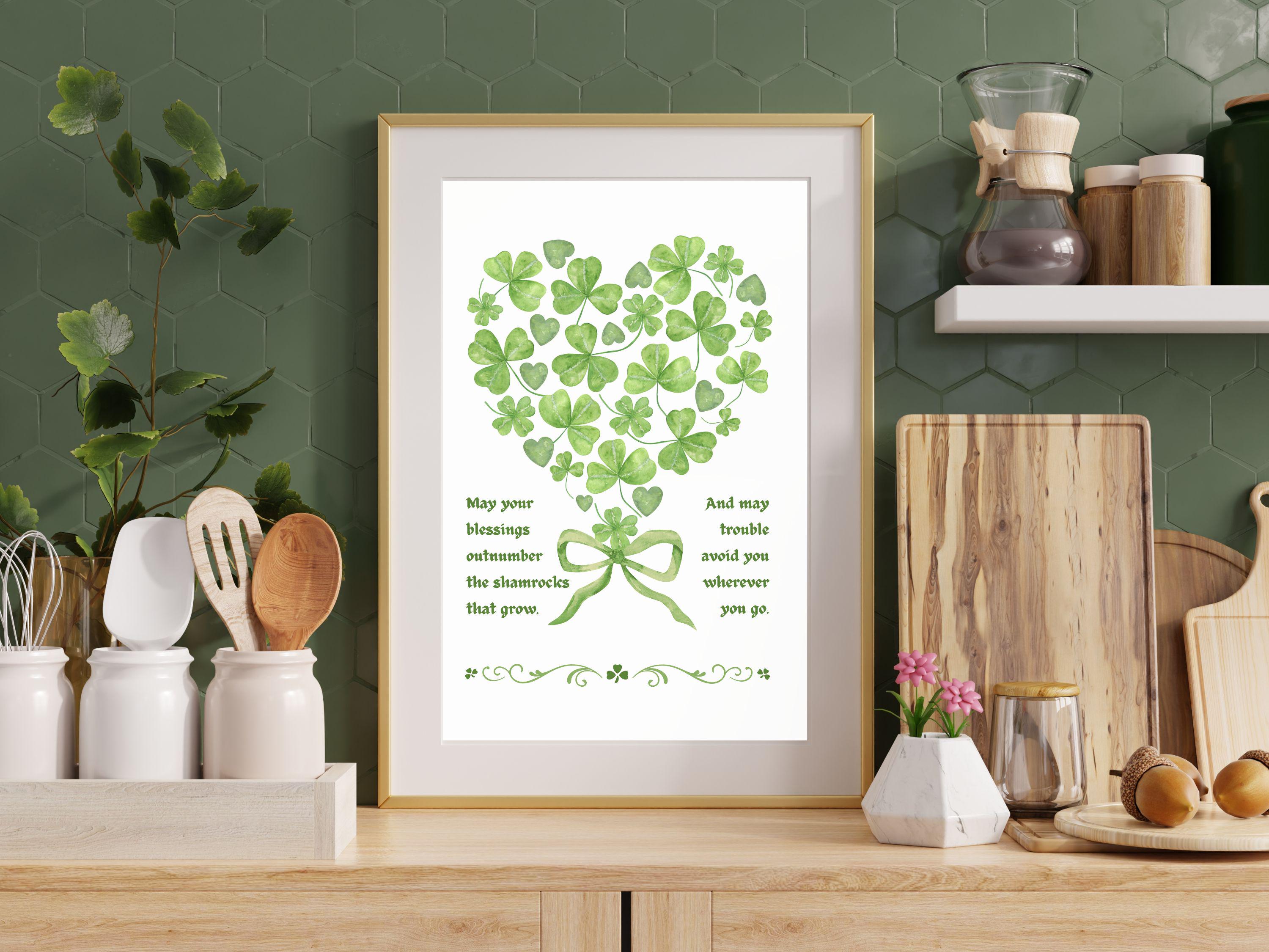 Irish Shamrock Blessing Digital Download | Printable Wall Art | St ...