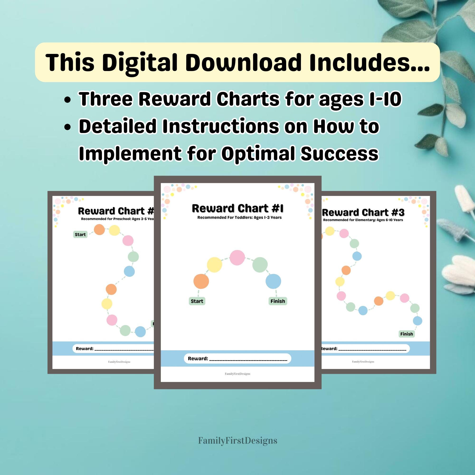 Printable Reward Chart Bundle for Kids Montessori Learning Tools for ...