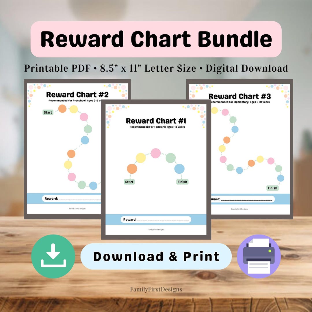 Printable Reward Chart Bundle Homeschool Behavior Management Chart ...