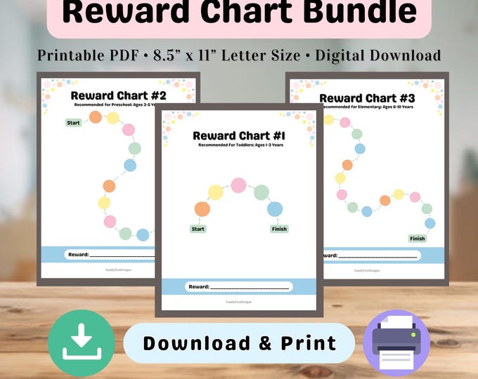 Printable Reward Chart Bundle Homeschool Behavior Management Chart ...