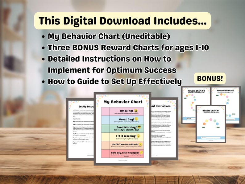 Printable Behavior Chart for Kids Color Coded Reward Chart Gentle ...
