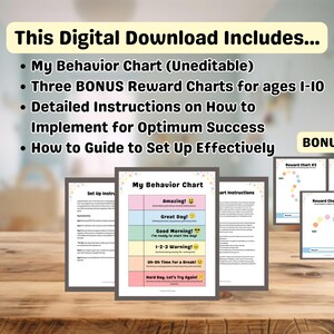 Printable Behavior Chart for Kids Color Coded Reward Chart Gentle ...