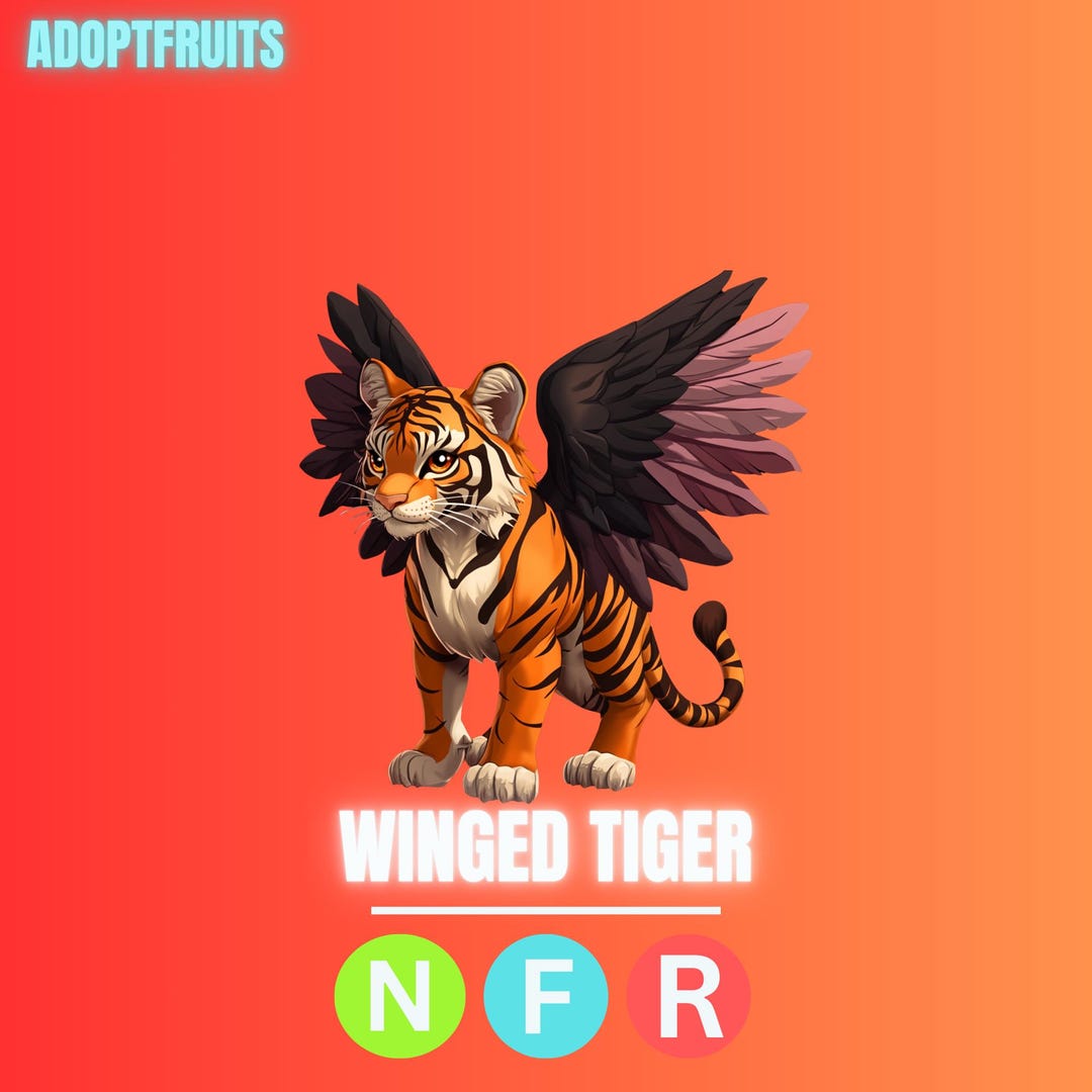 Adopt Me Winged Tiger NFR Neon Fly Ride - Etsy