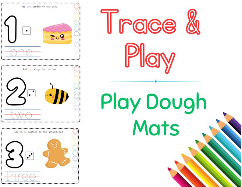 Play Dough Tracing Mats - Etsy