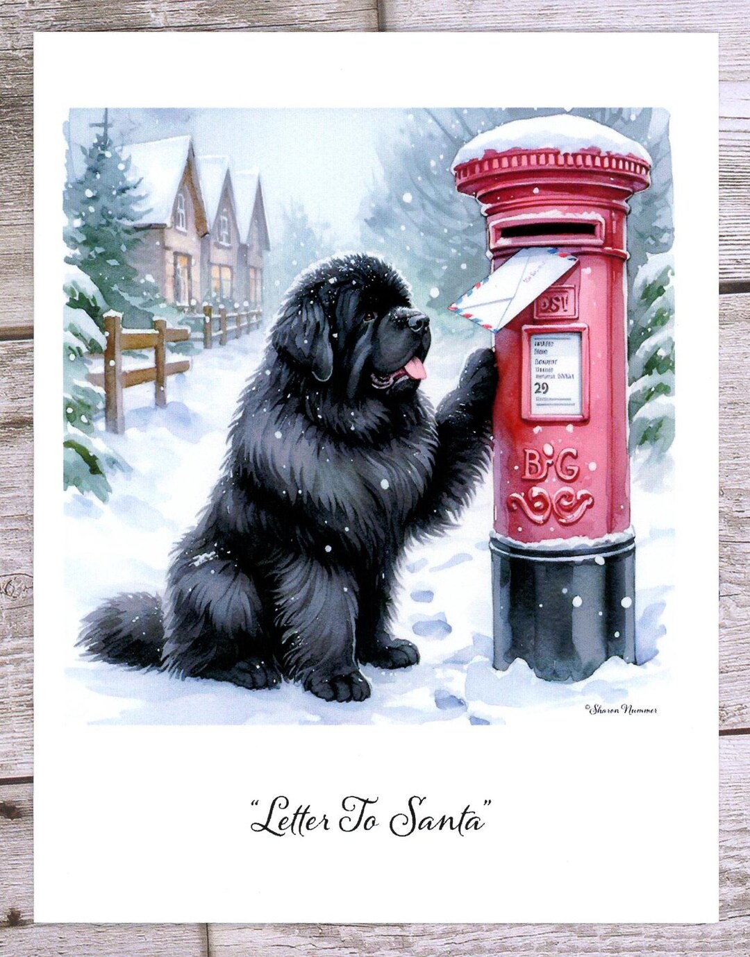 Newfoundland Dog Christmas Cards, Greeting Cards, Newfoundland Dog Art ...