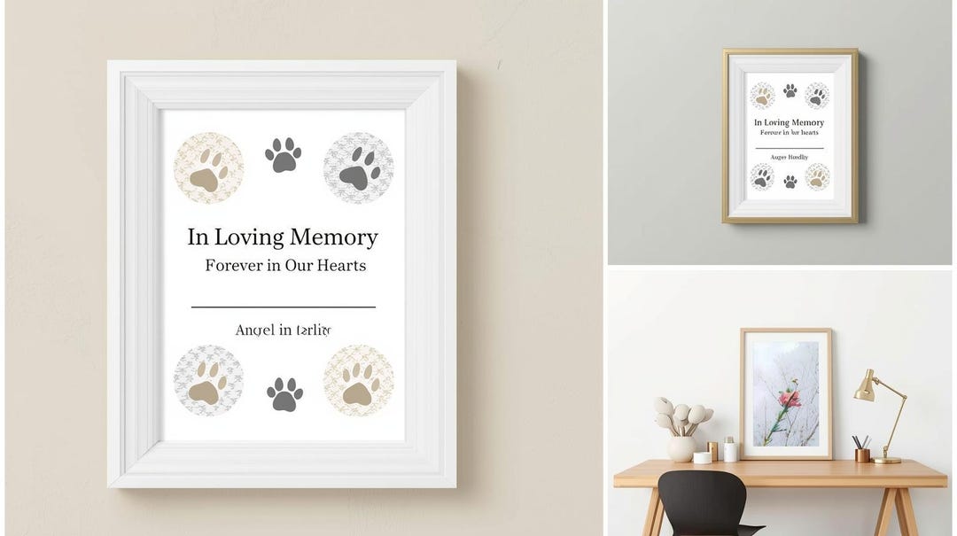 Customizable Pet Loss Printable – Memorial Wall Art for Dogs, Cats ...