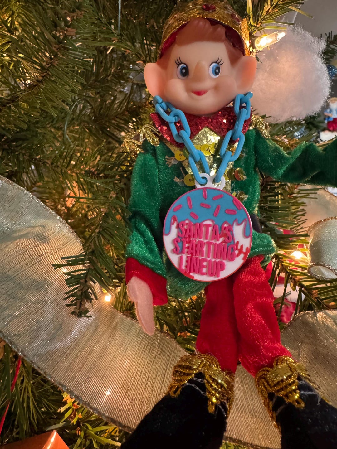 Doll/elf Baseball Drip Sport Chain, Elf Swag, Elf Ideas, Santa’s ...