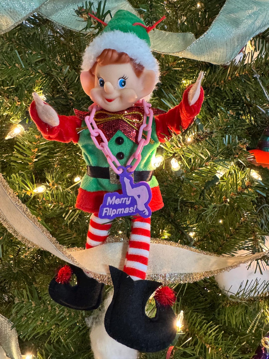 Elf Gymnast Sport Chain, Elf Swag, Elf Ideas, Merry Flipmas, Kids ...