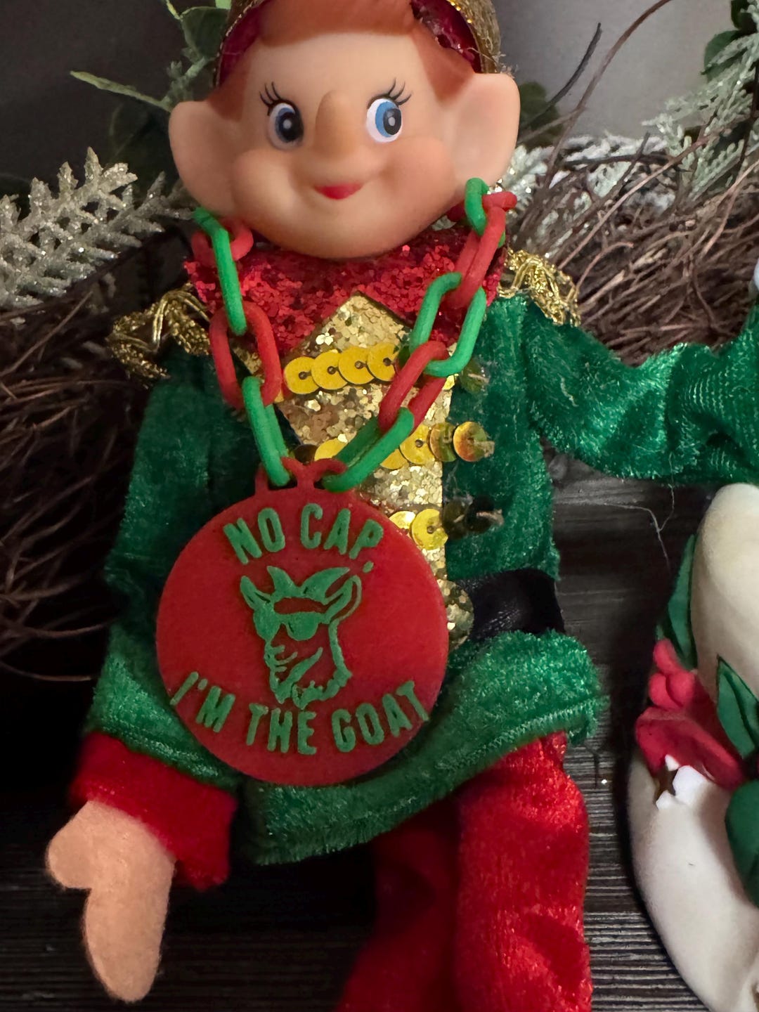 Doll/elf “no Cap, I’m the GOAT” Sport Chain, Elf Swag, Elf Ideas, Kids ...