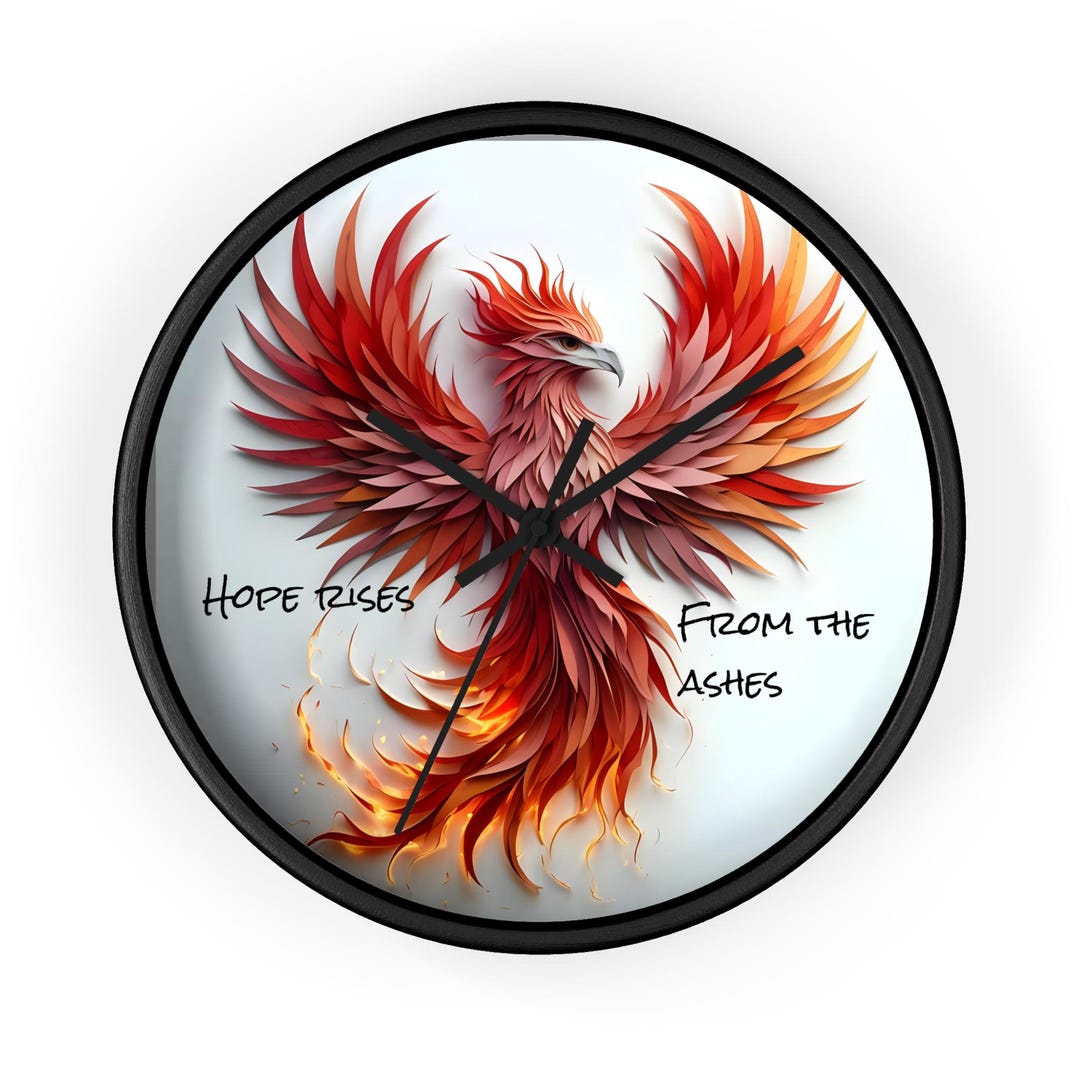 Phoenix Wall Clock hope Rises From the Ashes - Etsy