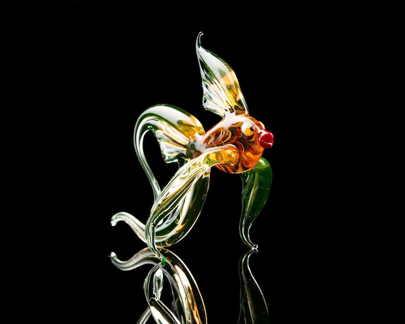 Handmade Uranium Glass Fish – Glowing Lampwork Figurine, UV Light ...
