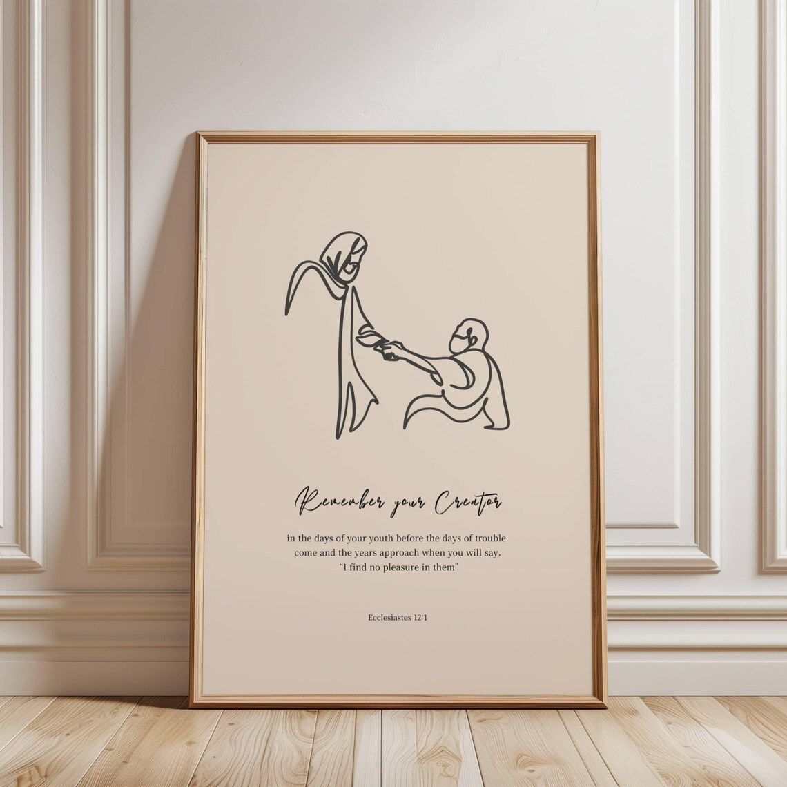 Remember Your Creator, Ecclesiastes 12:1 Bible Verse Wall Art, Neutral ...