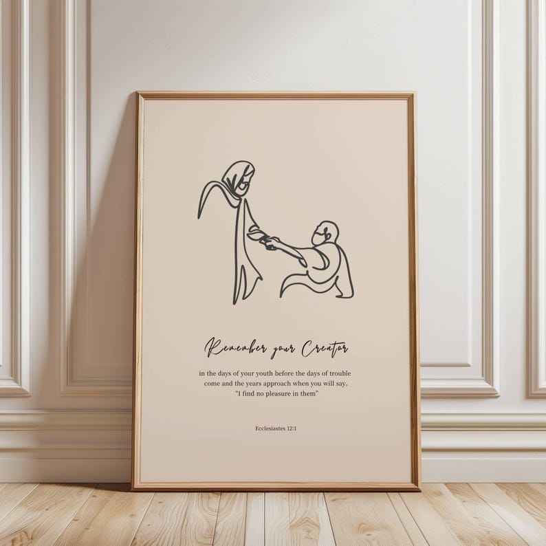 Remember Your Creator, Ecclesiastes 12:1 Bible Verse Wall Art, Neutral ...