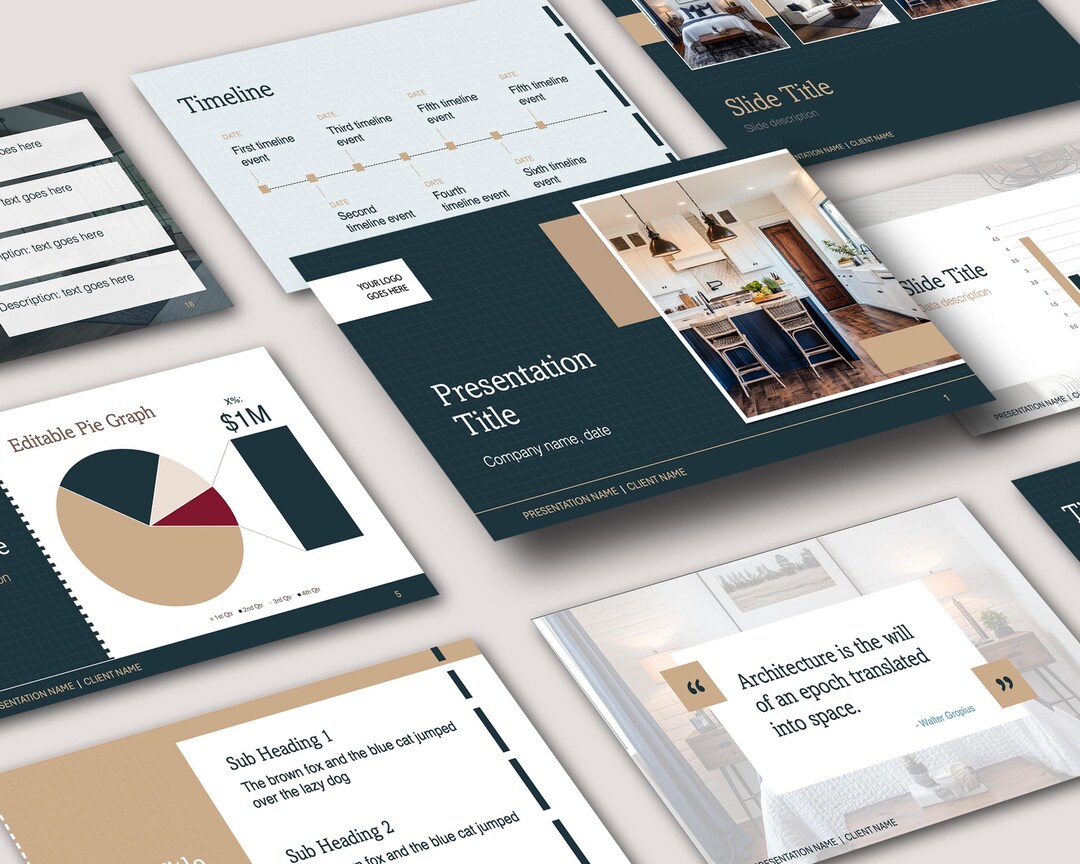 Unique Powerpoint Presentation Design Slide Deck Template With Timeline ...