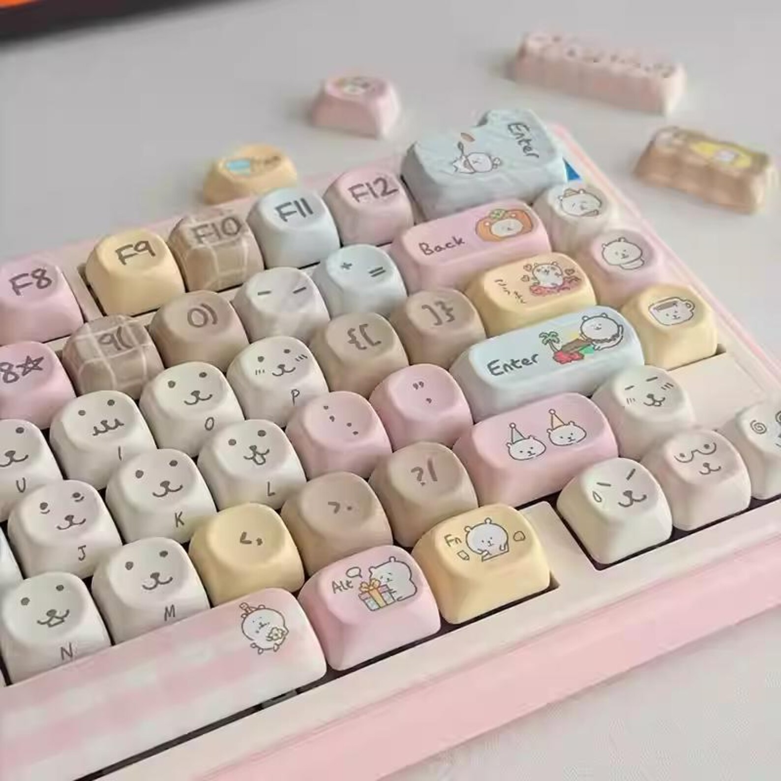 Cute Chiikawa Theme PBT MOA Keycap Set for Mechanical Keyboard, Kawaii ...