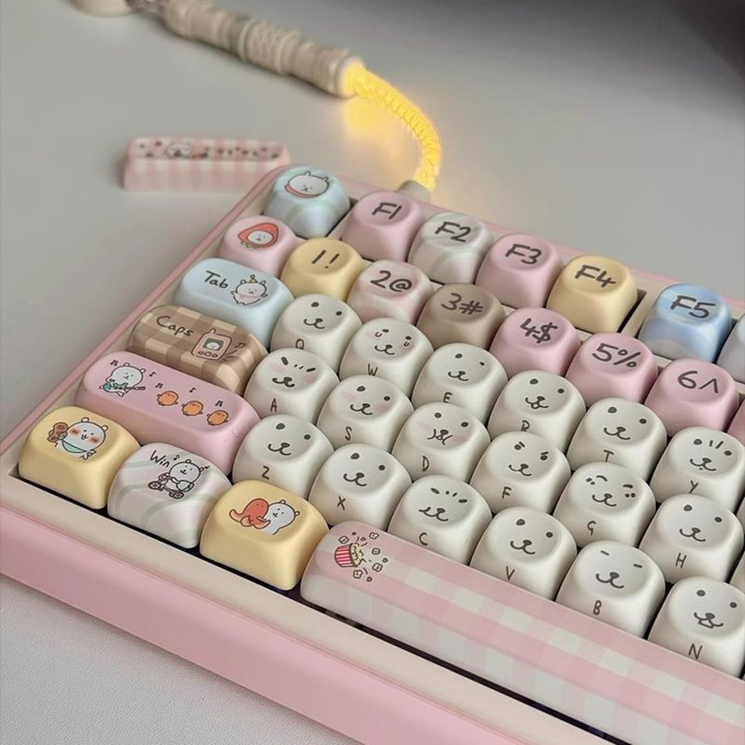 Cute Chiikawa Theme PBT MOA Keycap Set for Mechanical Keyboard, Kawaii ...