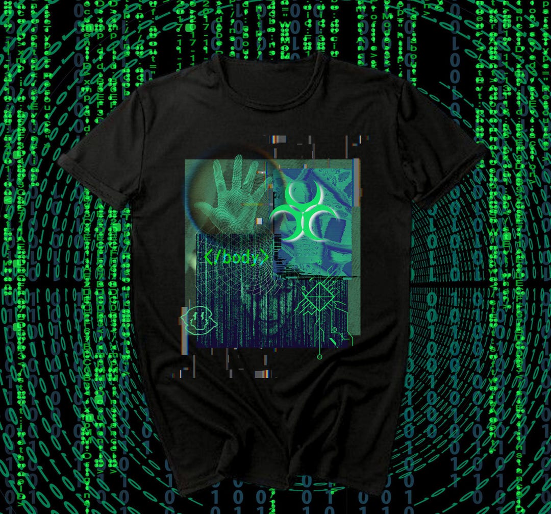 Green Cybercore T-shirt | 2000s Webcore & Cybergoth Vibes | Matrix ...