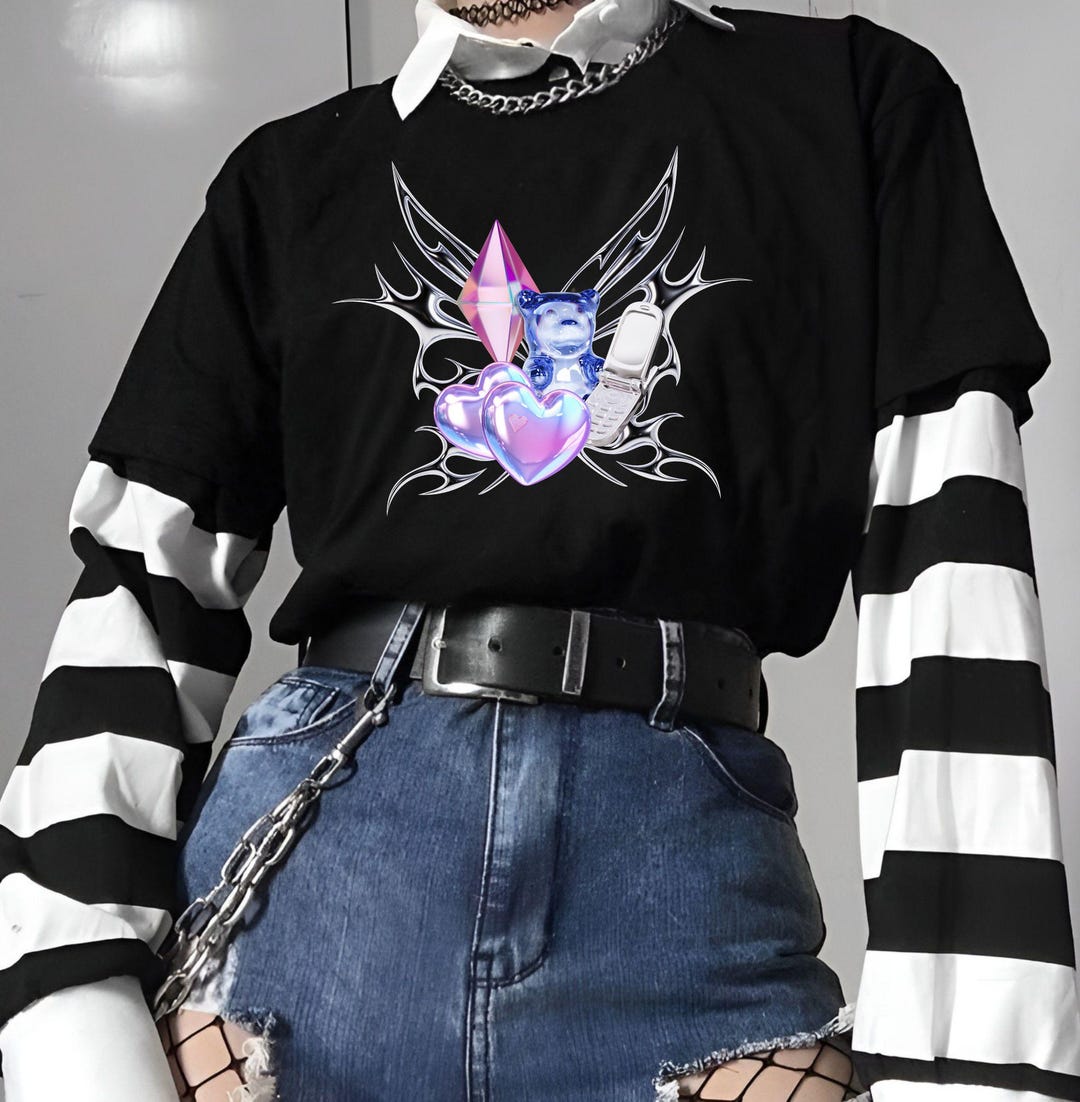 Y2K Cybercore Graphic T-shirt | 2000s Alternative Top | Webcore ...