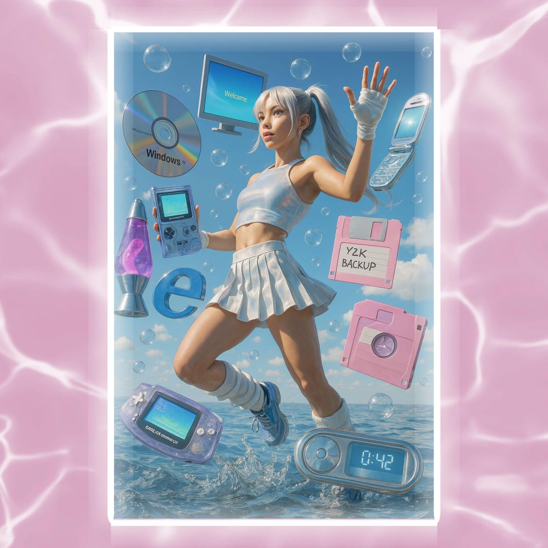 Y2K Poster Wall | Y2K Retro Digital Poster | Cybercore Wall Art | 2000s ...