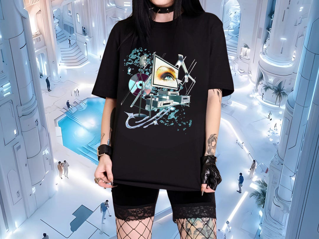 Cybercore Alt Clothes | Y2K Futurism Techwear T-shirt | 2000's ...