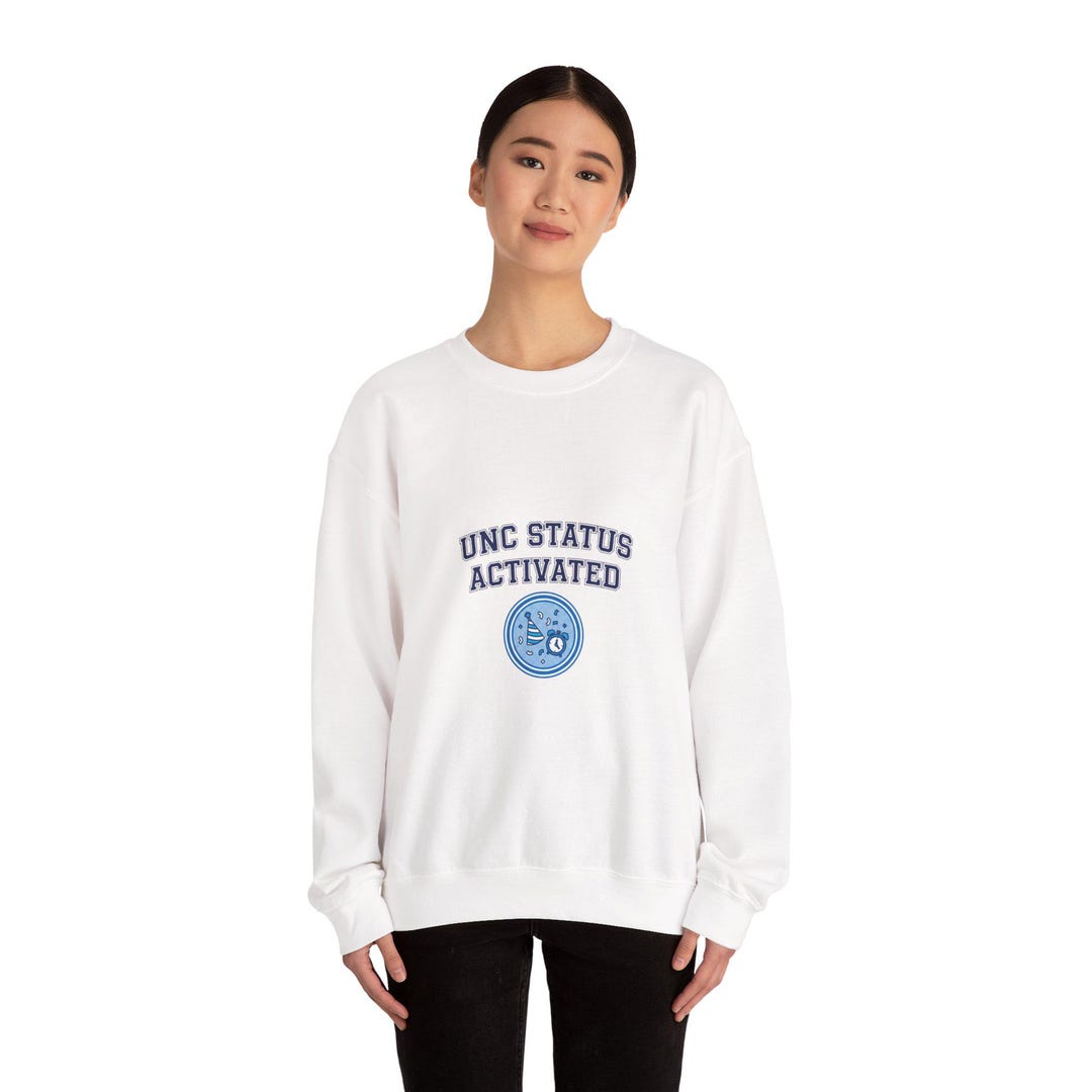 UNC Status Activated Sweatshirt | Varsity Crest, Vintage Year ...