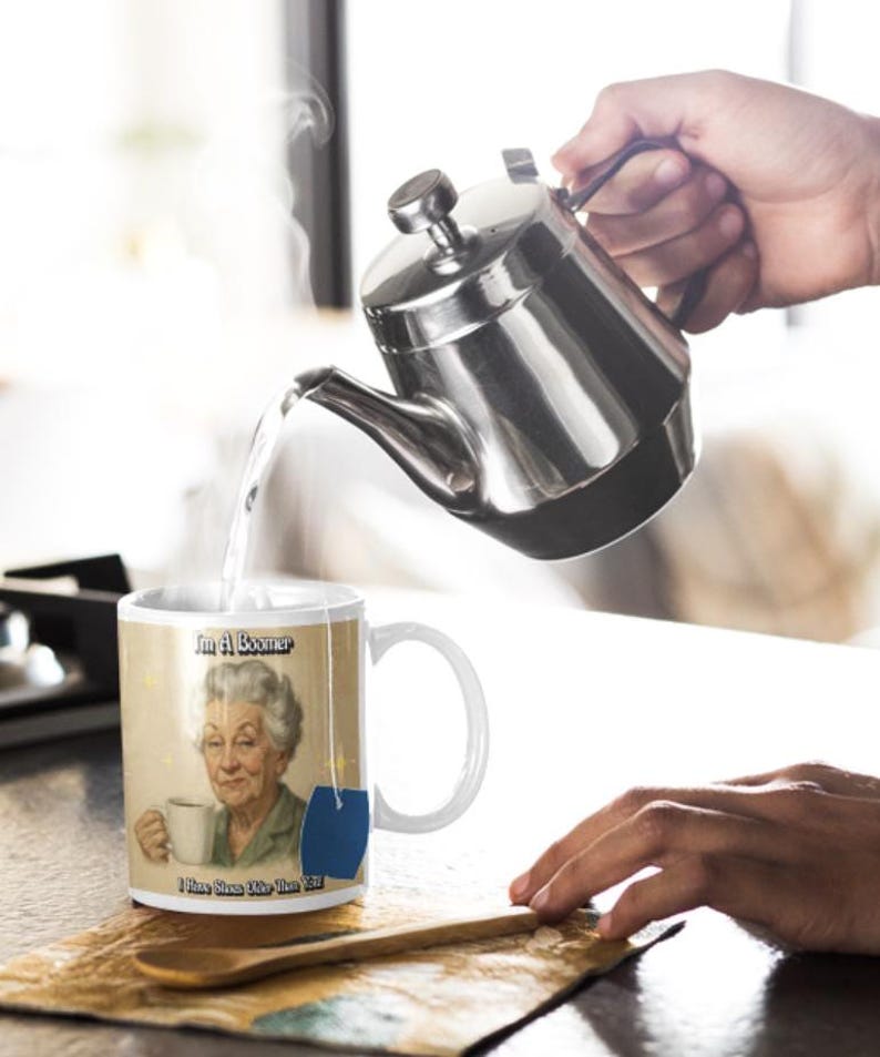Baby Boomer Mug, Senior Aging Humor Vintage Flair Gift for Her, 11/15oz ...