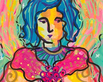 Guardian Angel Hand Painted Artwork Original One of Kind Guardians of ...