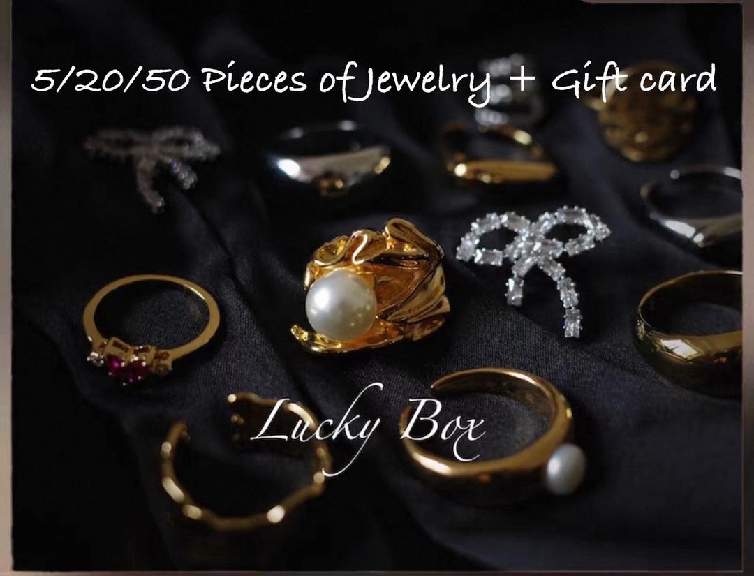 Thrifted Random Mystery Jewelry Box 5/20/50 Pieces of Vintage to Modern ...