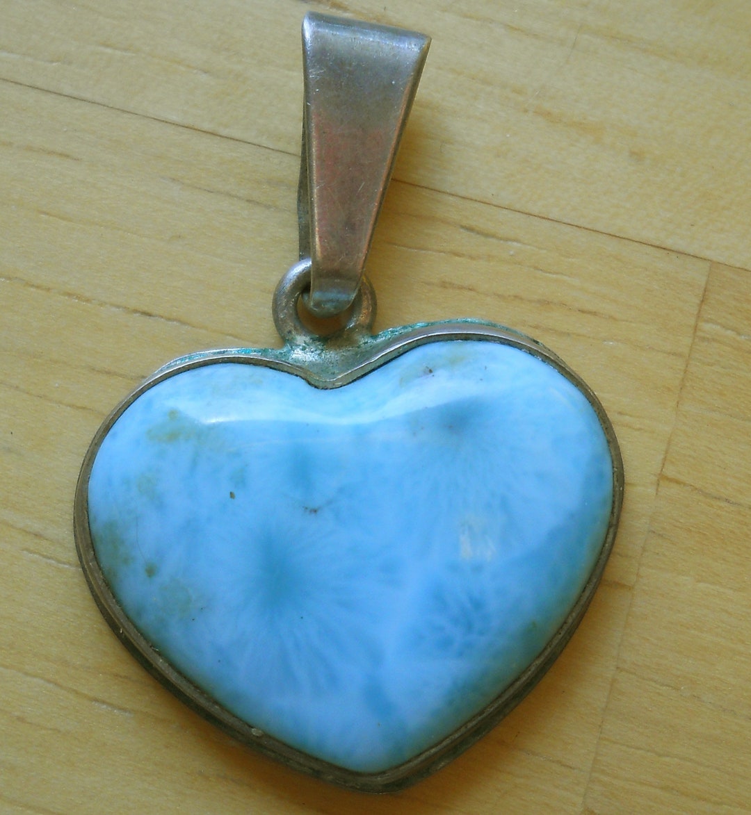 Turquoise Heart Pendant Turquoise Stone Heart Jewelry Charm Silver Tone ...