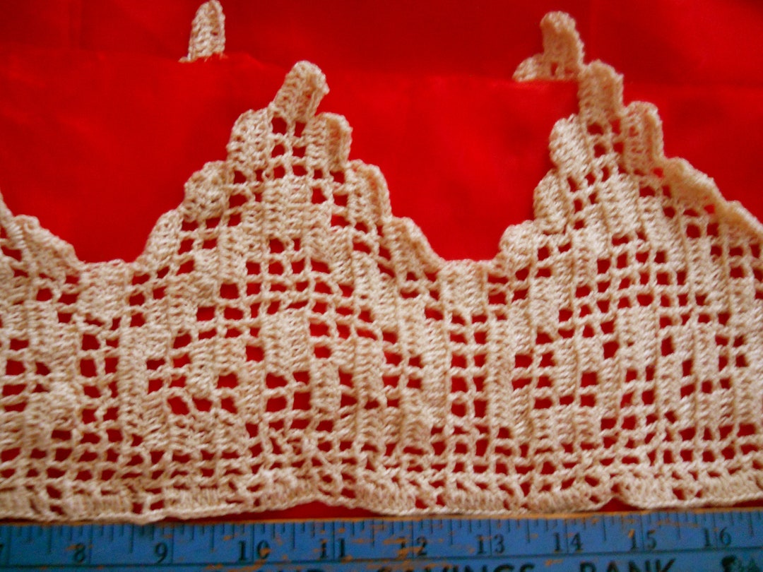 Hand Crochet Lace Edging Heart Pattern Mother's Day Gift Shiny Medium ...