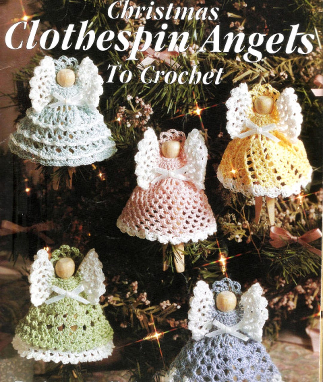 Christmas Angels Clothespin to Crochet PDF Printable 5 Seasonal Holiday ...