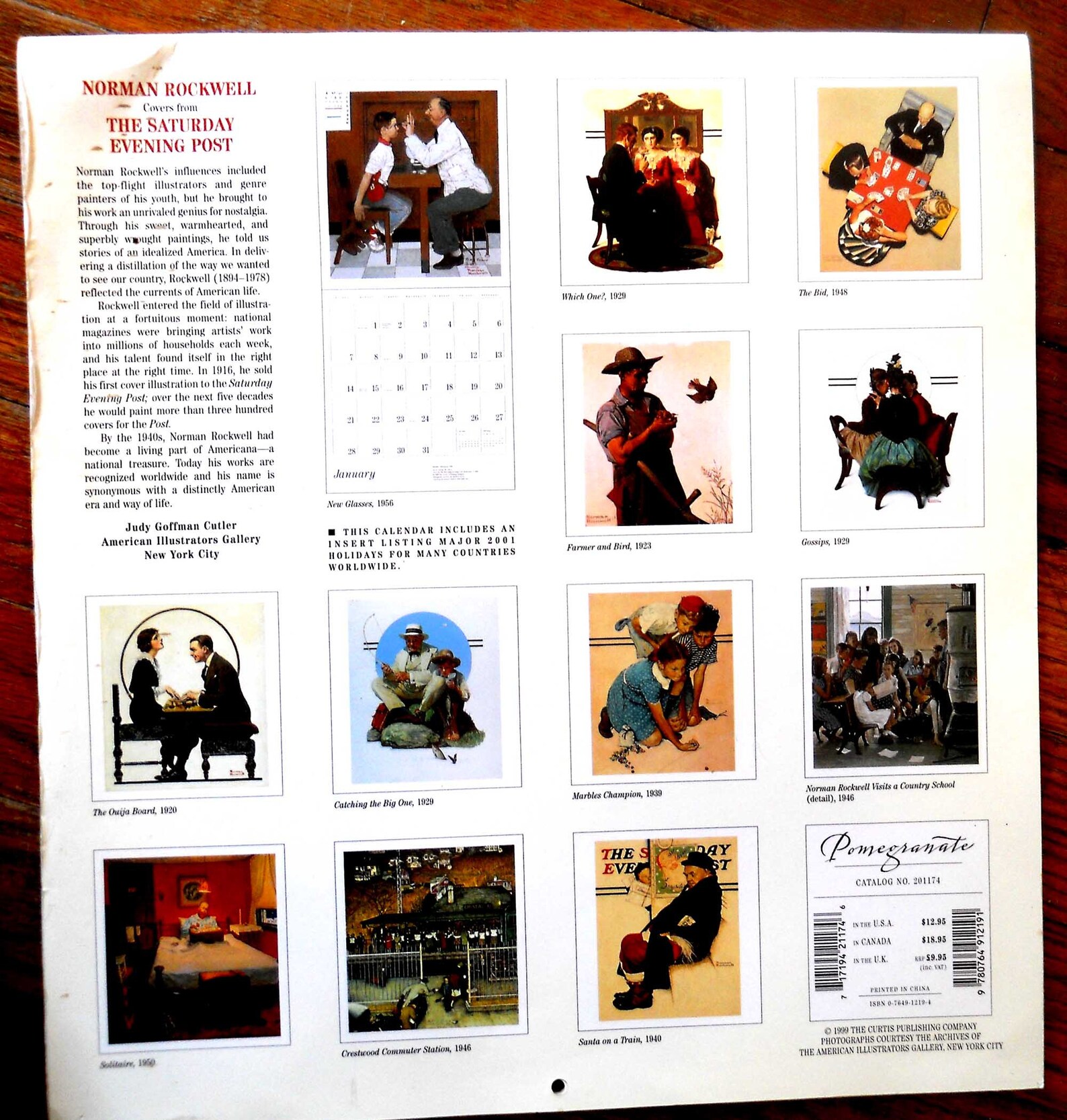 Norman Rockwell 2001 Calendar, Vintage Norman Rockwell Collectible, the ...