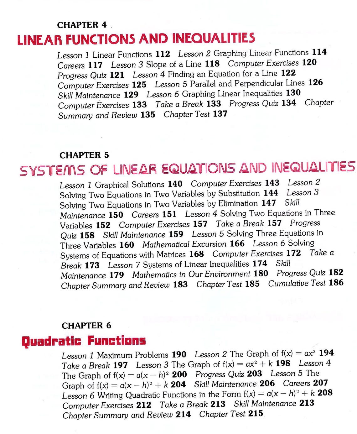 ALGEBRA TWO Book Linear Quadratic Functions Ratios Proportions ...