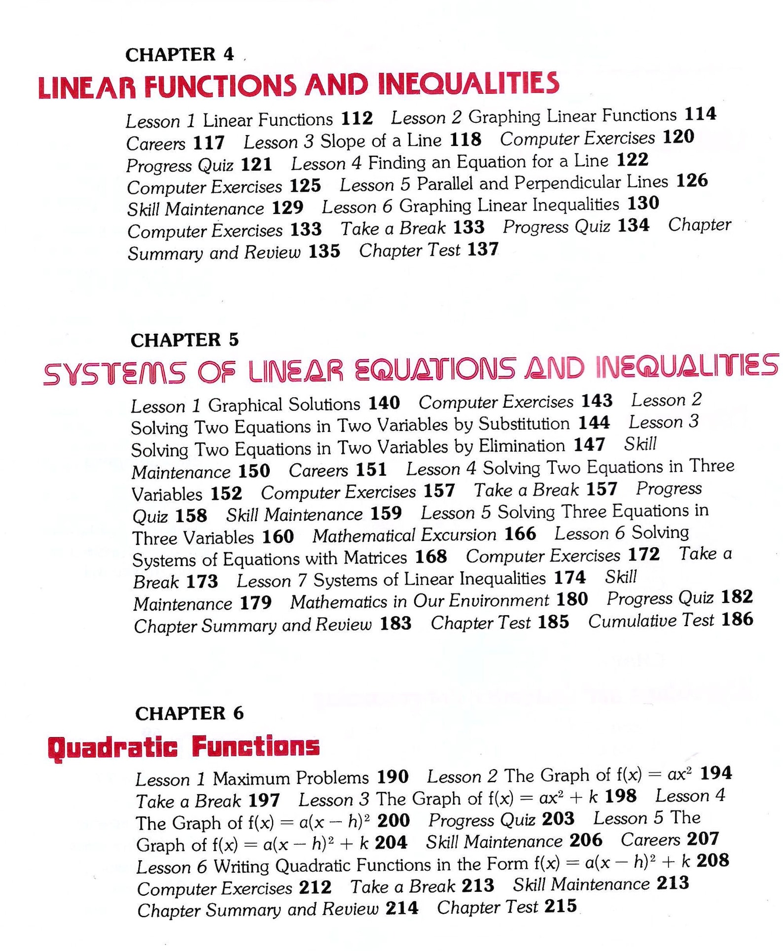 ALGEBRA TWO Book Linear Quadratic Functions Ratios Proportions ...