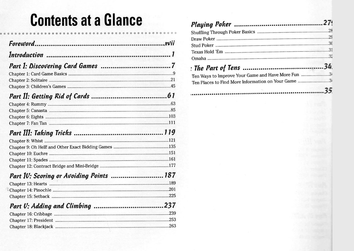 Card Games for DUMMIES 2nd Edition Rules and Strategies for - Etsy