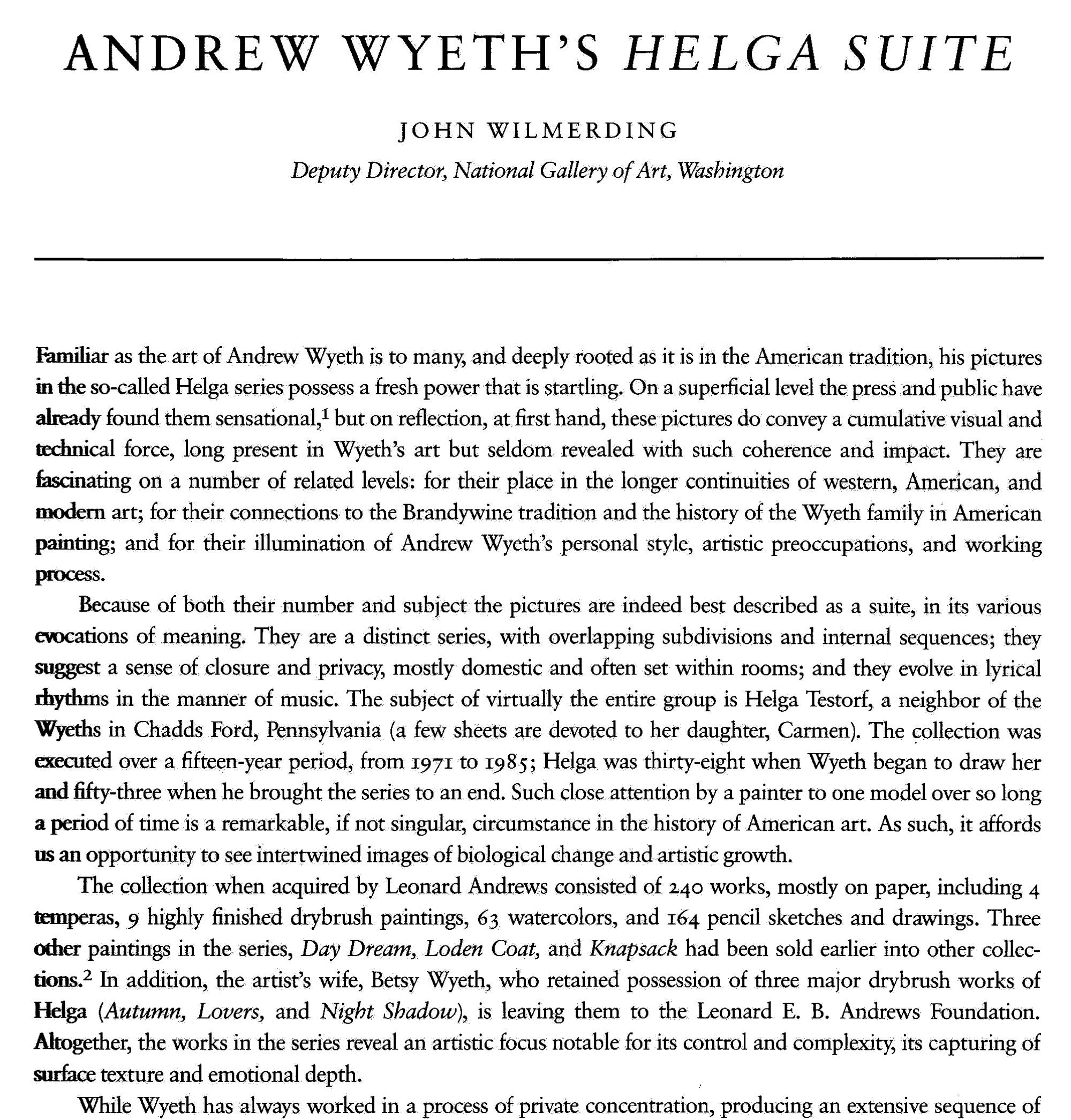 Andrew Wyeth THE HELGA PICTURES 1987 Edition National Treasure ...