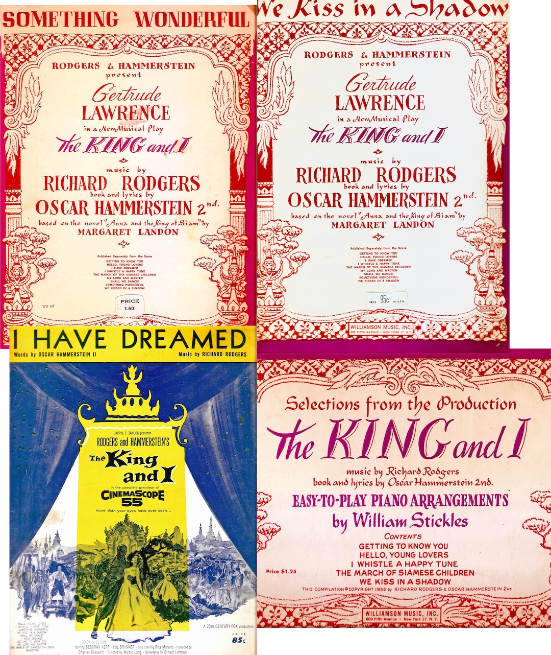 The King and I Vintage Musical 1951 Sheet Music, Rodgers Hammerstein ...