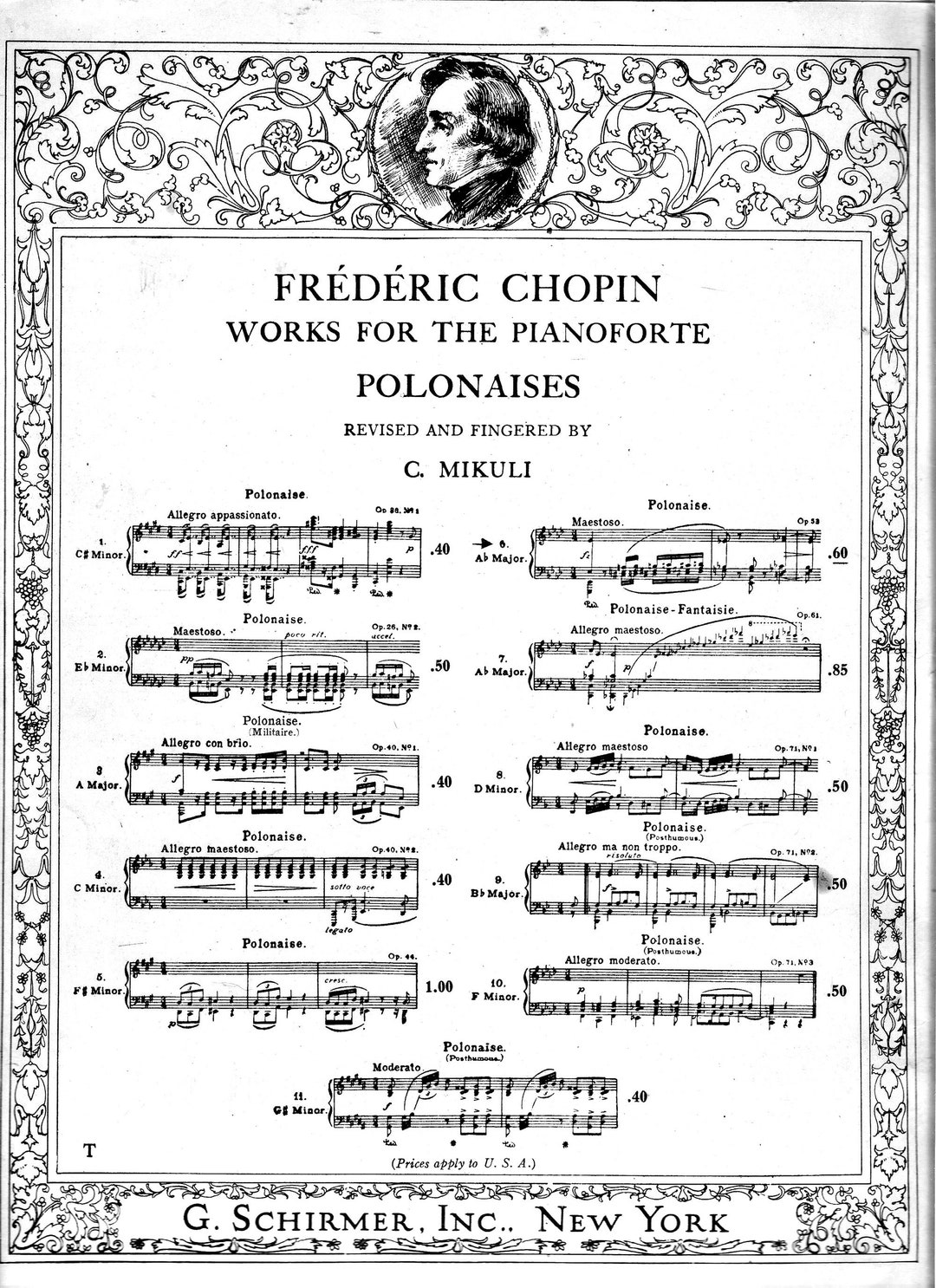 Frederic Chopin POLONAISES Works for the Pianoforte POLONAISES, G ...