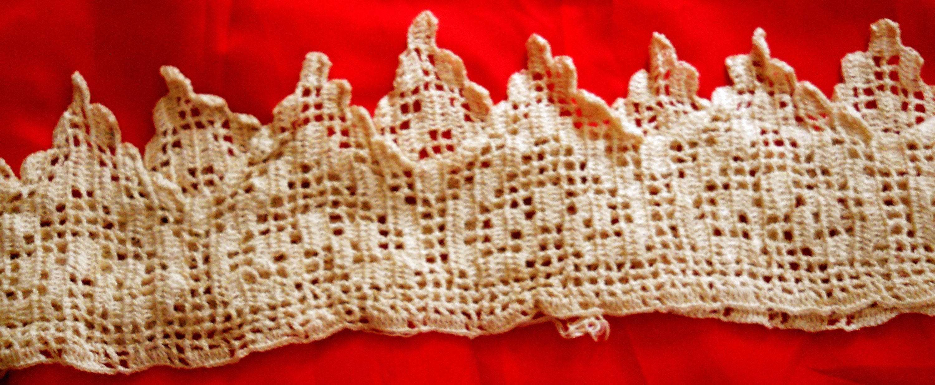 Hand Crochet Lace Edging Heart Pattern Mother's Day Gift Shiny Medium ...