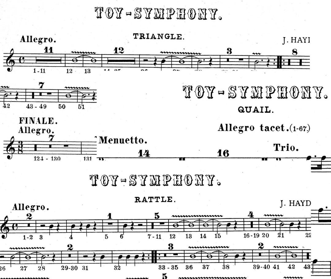 Toy-symphony Haydn Music for Children to Play Trumpet and Drum in G ...