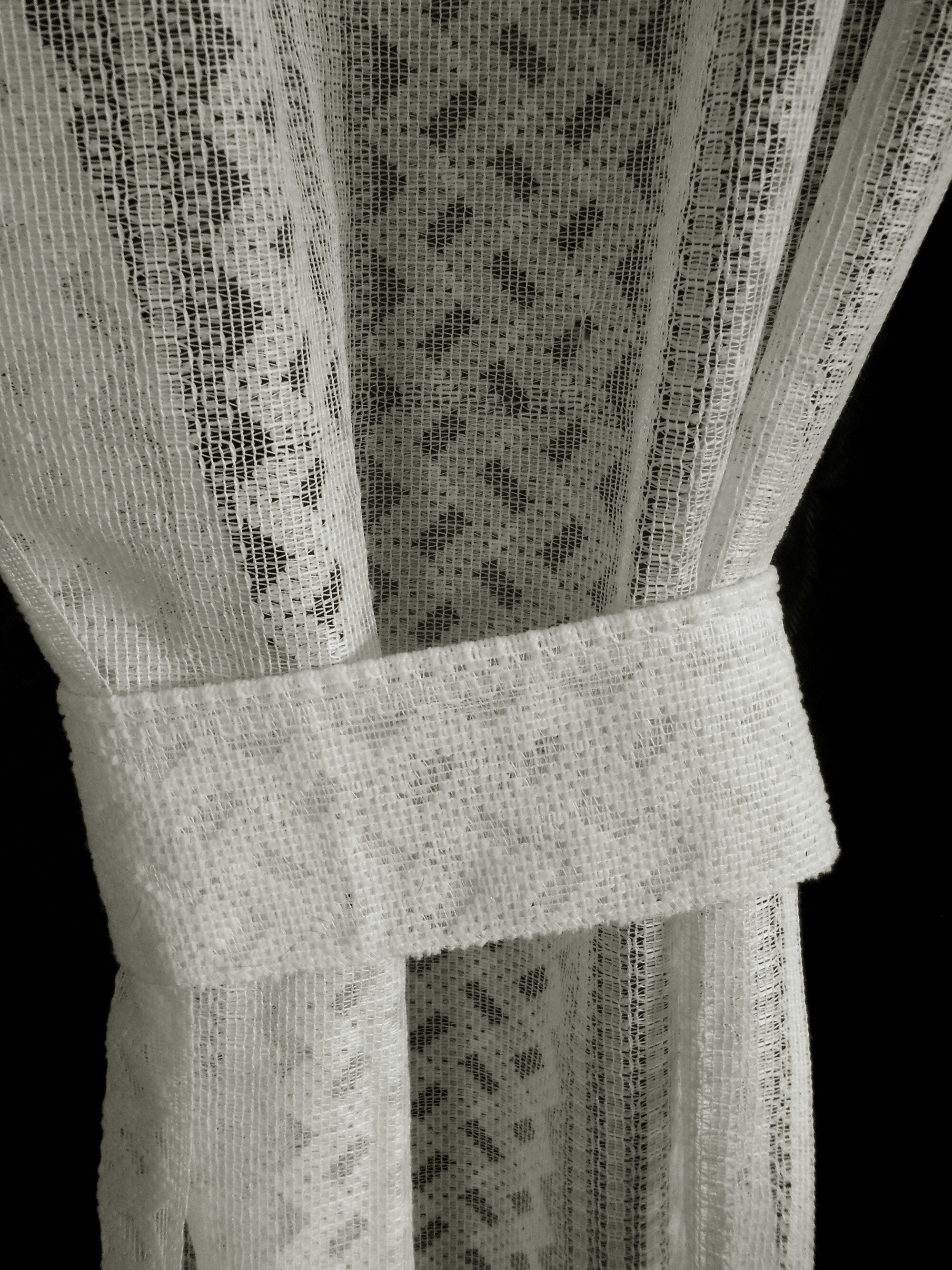 White Lace Window Curtains With Valances and Holders White Lace Curtain ...