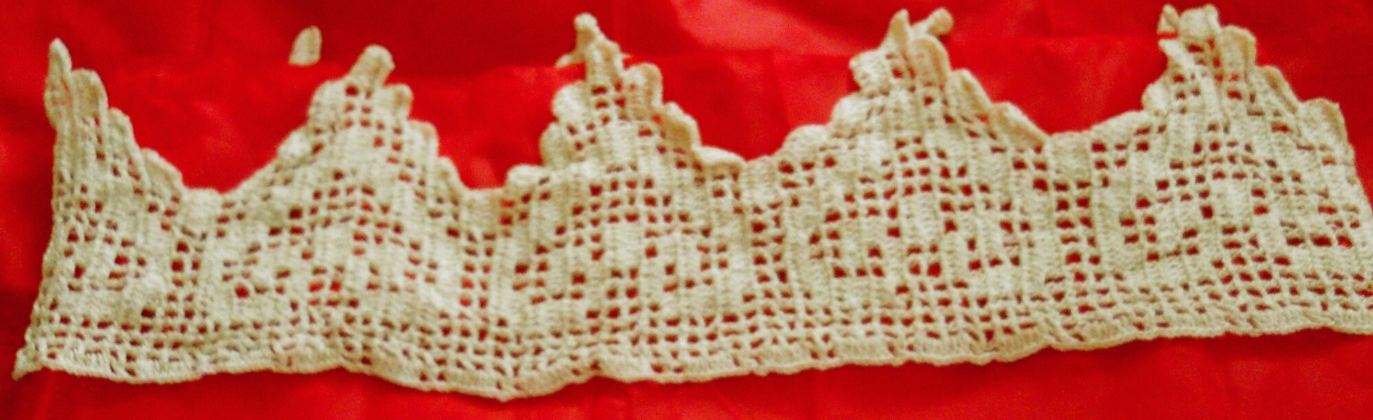 Hand Crochet Lace Edging Heart Pattern Mother's Day Gift Shiny Medium ...