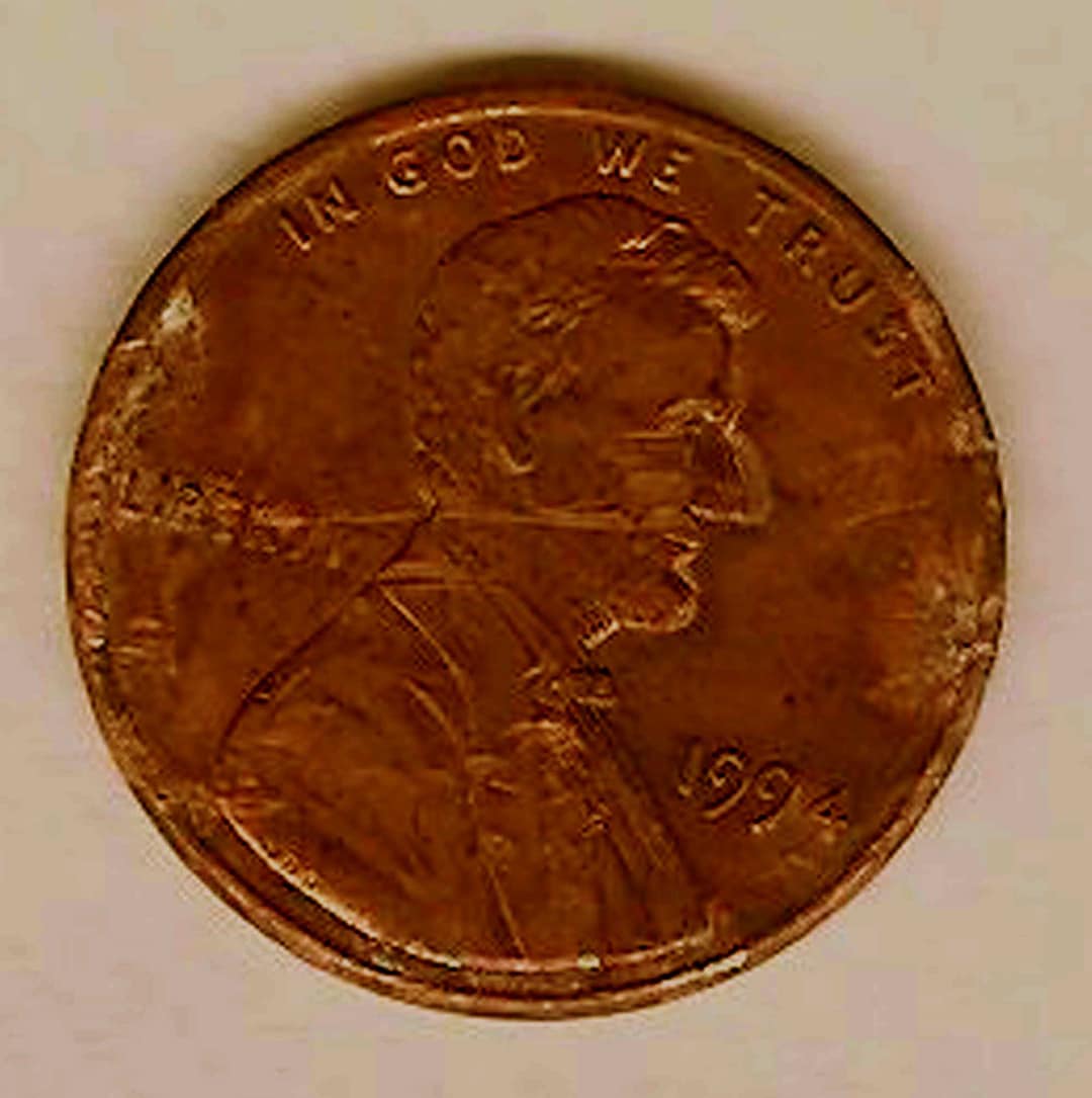 Rare 1994 Error Lincoln Penny US Coin No Mint Mark Close AM Die Cracks ...