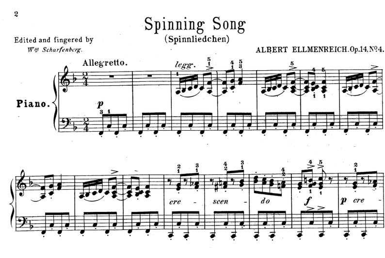 Spinning Song Spinnliedchen PIANO PIECES in the Earlier Grades Albert ...