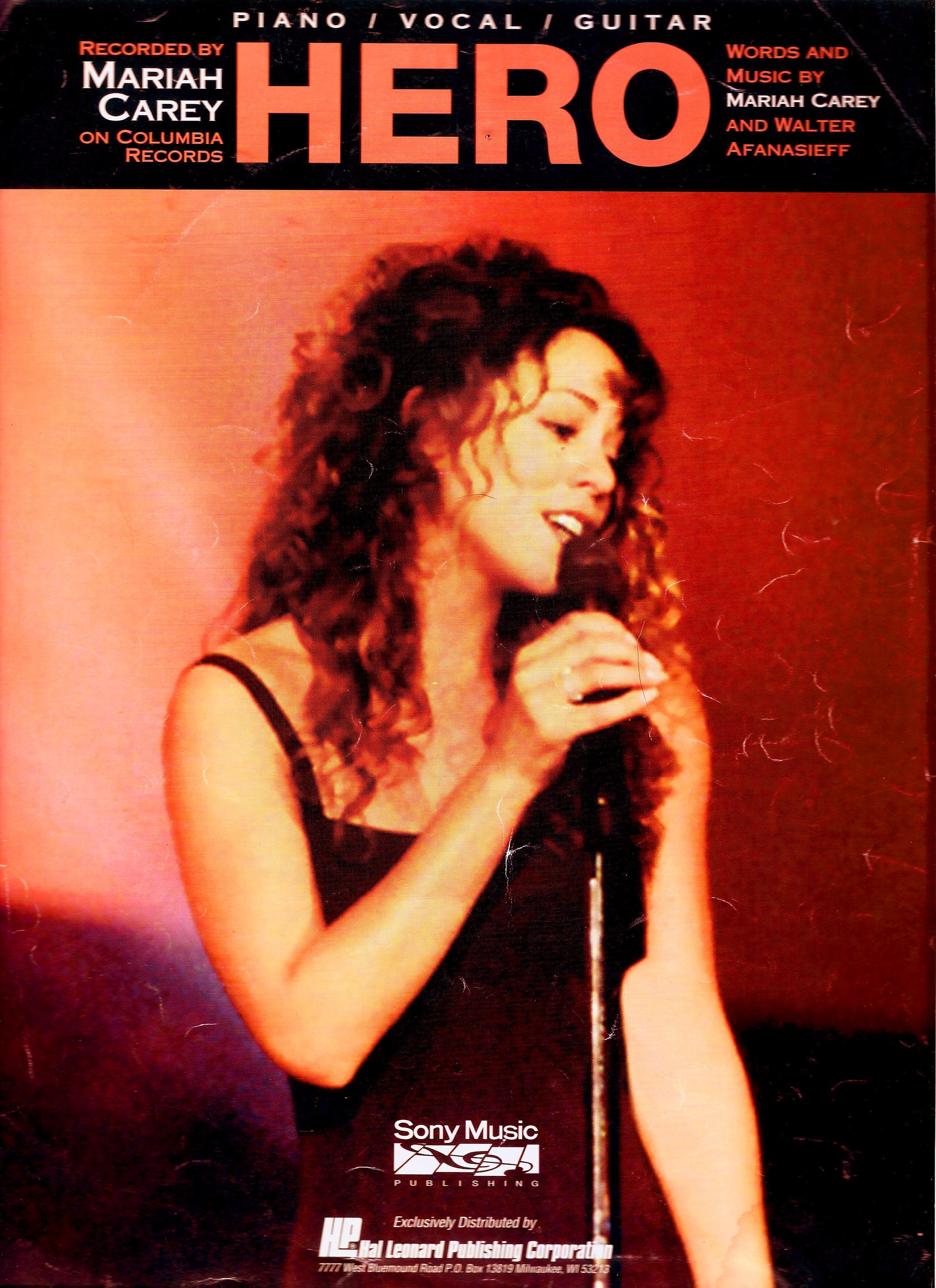HERO Words and Music by Mariah Carey and Walter Afanasieff- Digital Print Musical Pages-piano ...